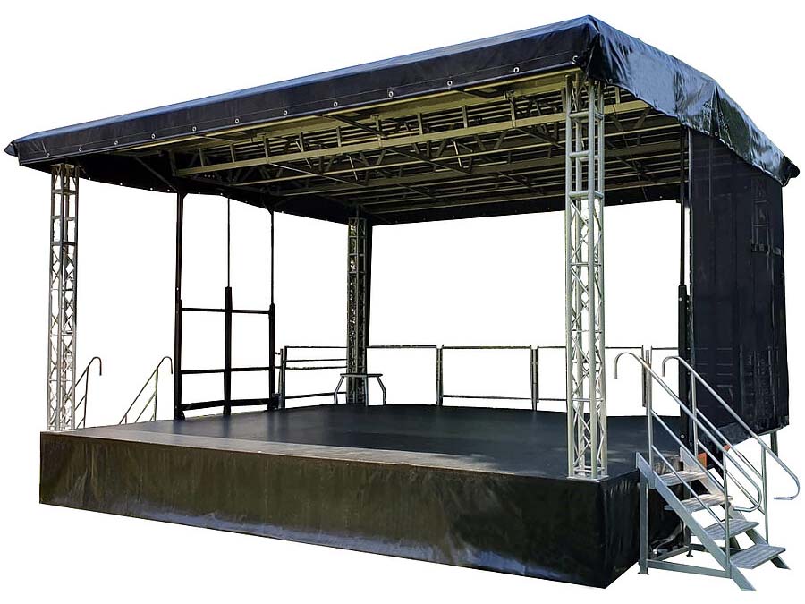 Used, Second hand Complete Trailer Stage 42 sqm Ground Support System ...